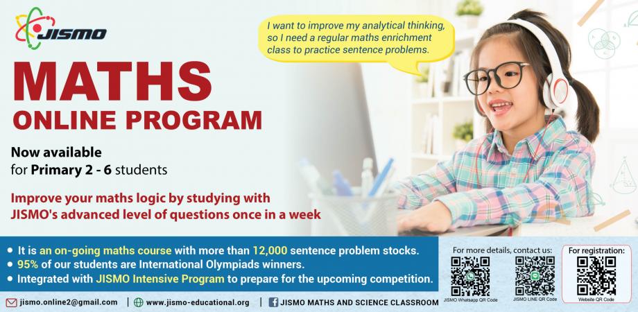 JISMO Online Maths Program (Once a week study) | Peatix