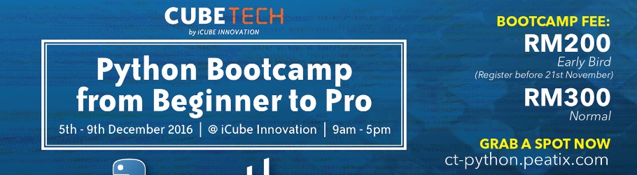 CubeTech : Python Bootcamp | Peatix