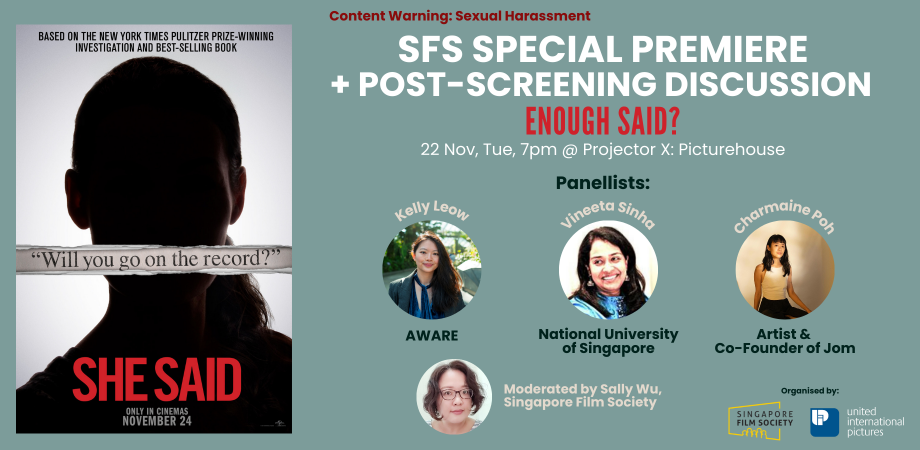 SFS Special Premiere: SHE SAID + Post-Screening Discussion | Peatix