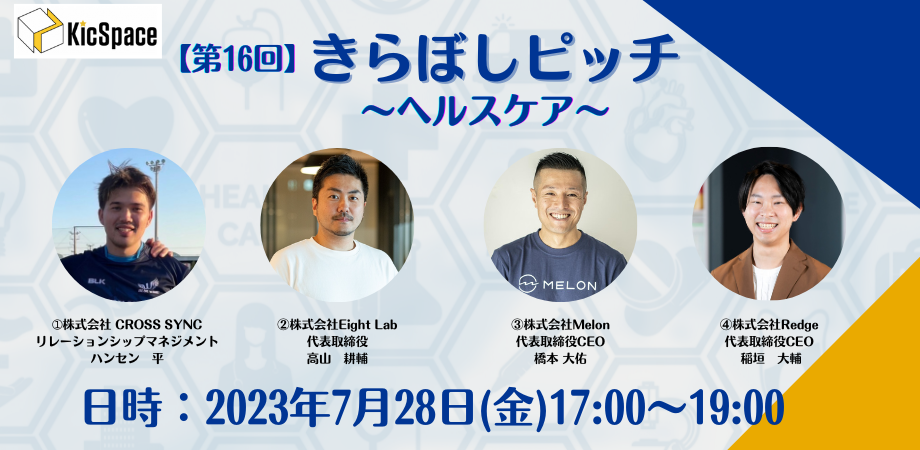【第16回】きらぼしピッチ～ヘルスケア～ | Peatix