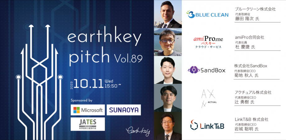 【新規事業担当者必見!!】未来を覗けるスタートアップピッチイベント 【earthkey pitch vol.89】 | Peatix