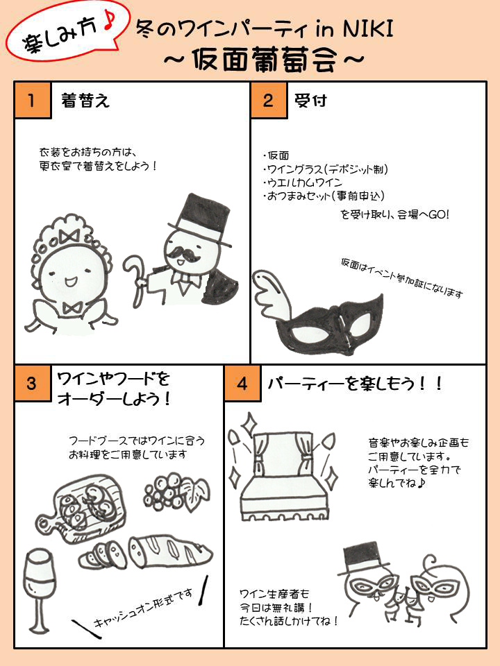 2024 冬のワインパーティ in NIKI 『仮面葡萄会』 | Peatix