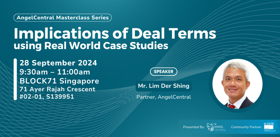 AngelCentral Masterclass Series: Implications of Deal Terms using Real World Case Studies | Peatix