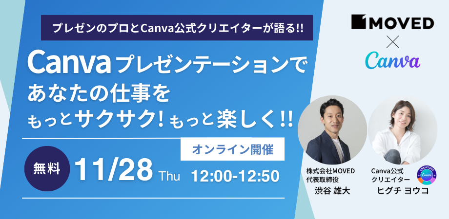 プレゼンのプロとCanva公式クリエイターが語る！Canvaプレゼンテーションで あなたの仕事をもっとサクサクもっと楽しく | Peatix