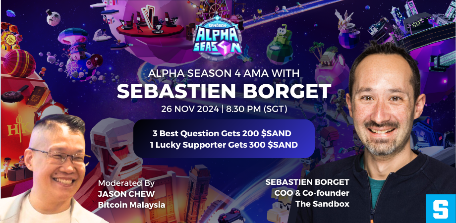 Alpha Season 4 AMA with Sebastien Borget, COO & Co-founder of The Sandbox | Peatix