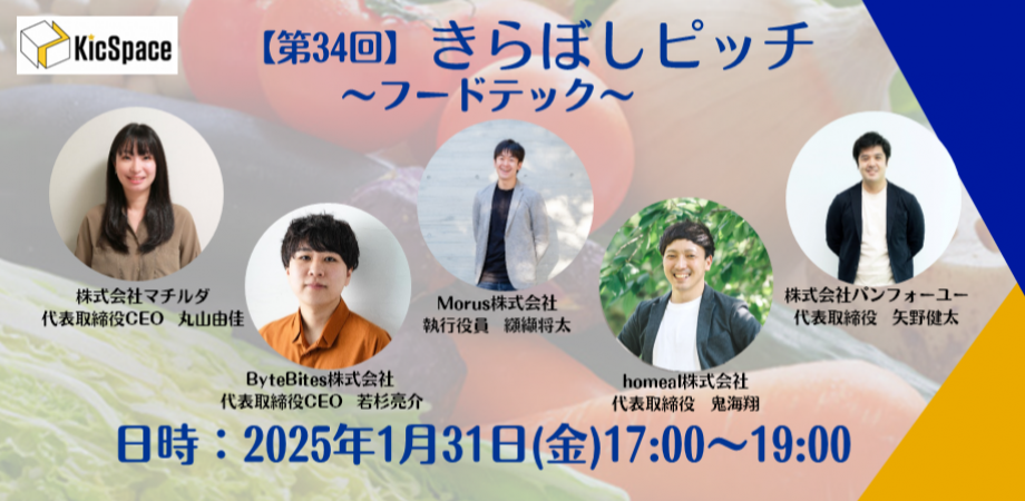 第34回きらぼしピッチ～フードテック～ | Peatix