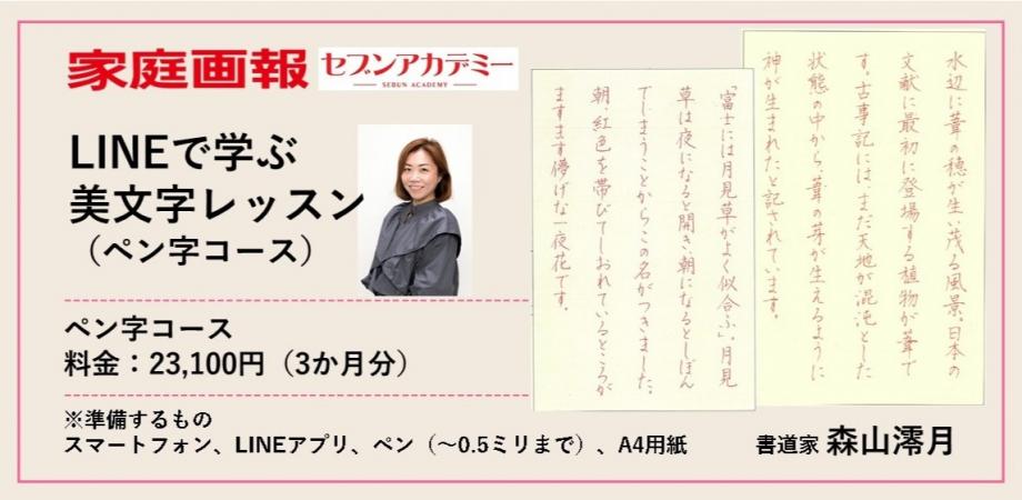セブンアカデミー オンライン書道 森山澪月さん《ペン字コース》実施期間：3月-5月（以後、ご継続受講できます） | Peatix