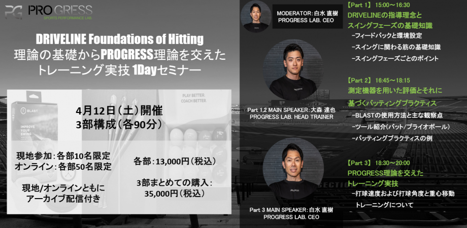 DRIVELINE Foundations of Hitting 理論の基礎からPROGRESS理論を交えたトレーニング実技 1Dayセミナー | Peatix