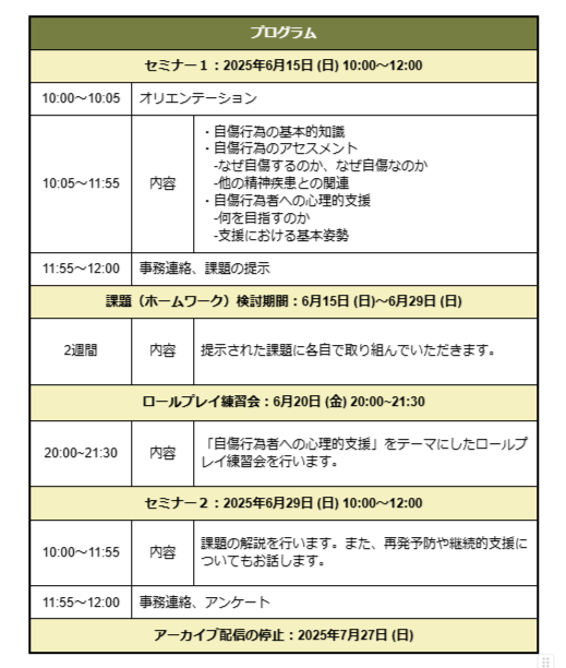 『はじめて学ぶ 思春期・青年期の自傷行為における心理的支援』主催：MOSSアカデミー＠オンラインセミナー | Peatix