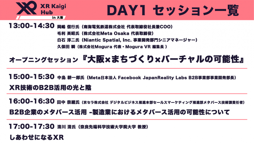 XR Kaigi Hub in 大阪【参加無料】 ｜XR・AI・メタバースの最前線が大阪に再び！ | Peatix