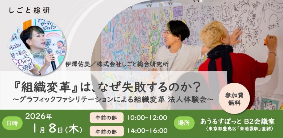 『組織変革』はなぜ失敗するのか？ 〜グラフィックファシリテーションによる組織変革 法人体験会〜 | Peatix
